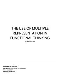 The Use Of Multiple Representation In Functional Thinking (Hasil Cek Similarity) - Universitas ...